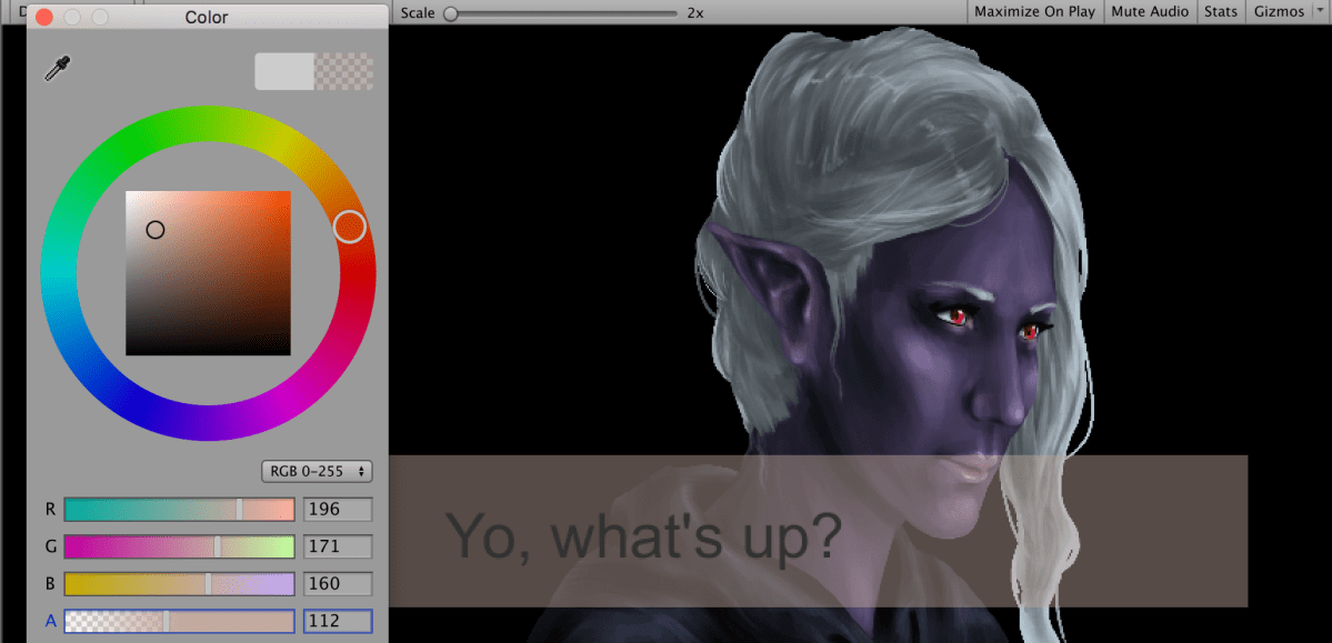 Adding character art to our dialogue scene in Unity – Undeveloped Bruce